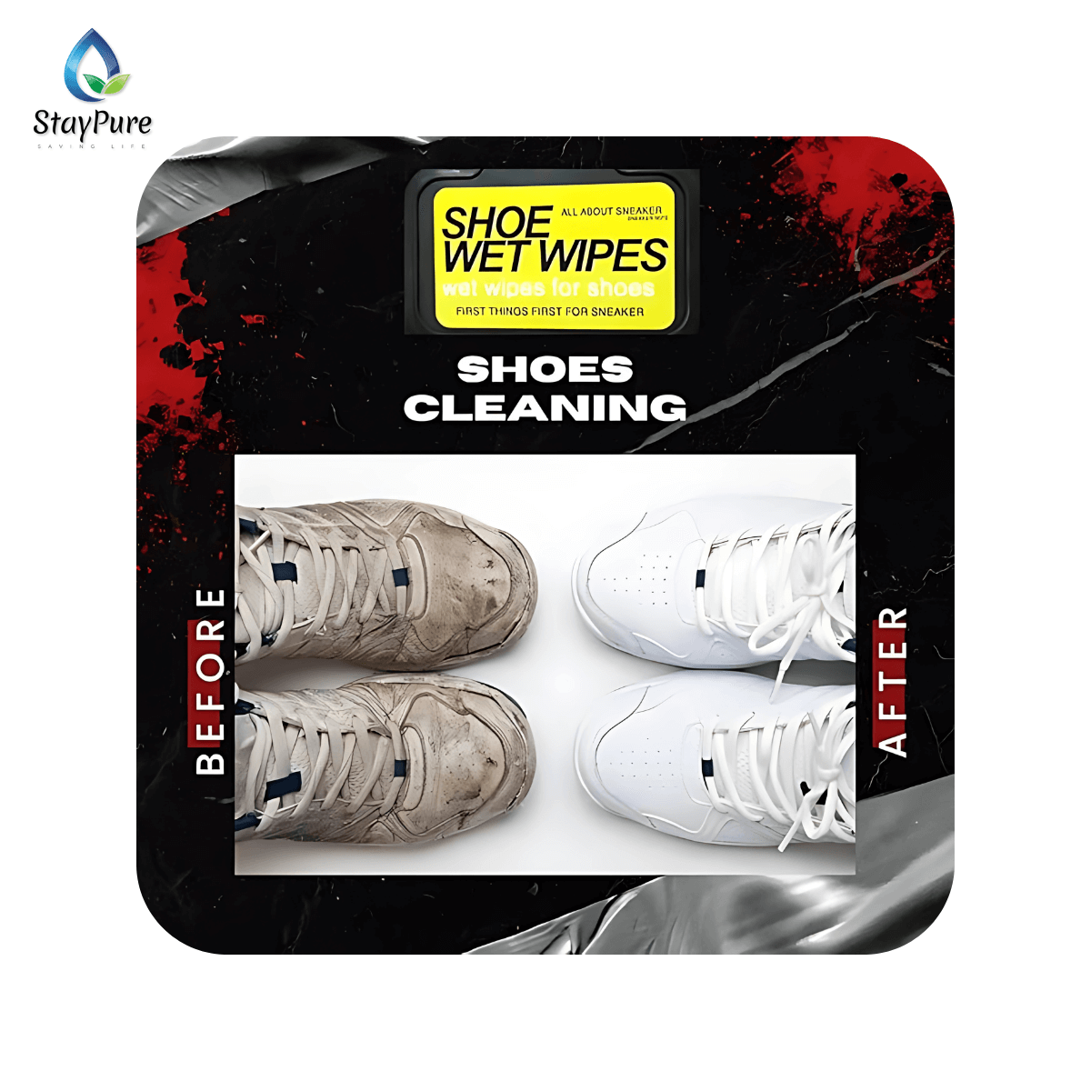 Sneaker & Shoe Cleaner Wipes – 80 PCS per pack - StayPure Gadgets ...